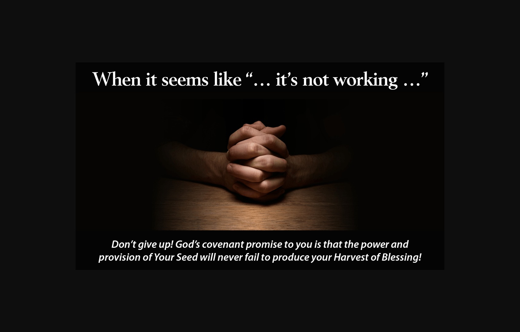 It's Not Working | Morris Cerullo World Evangelism United Kingdom